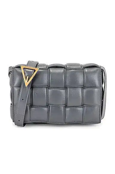 Bottega Veneta The Padded Cassette Bag In Grey - Thunder & Gold